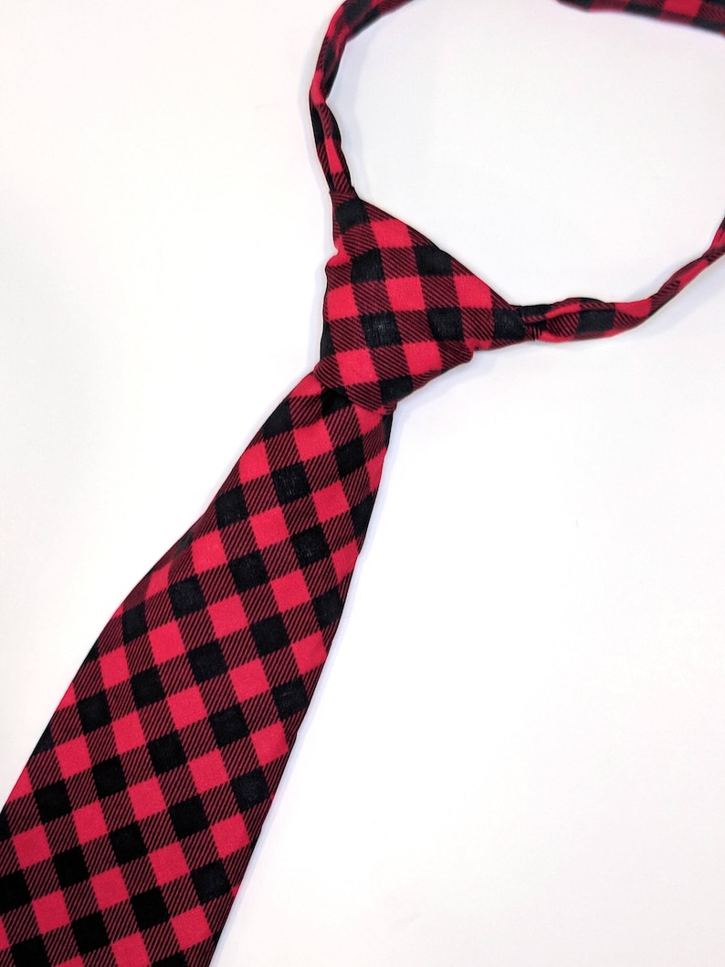 Red & Black Plaid Tie Buffalo Check Tie Red Plaid Tie - Etsy