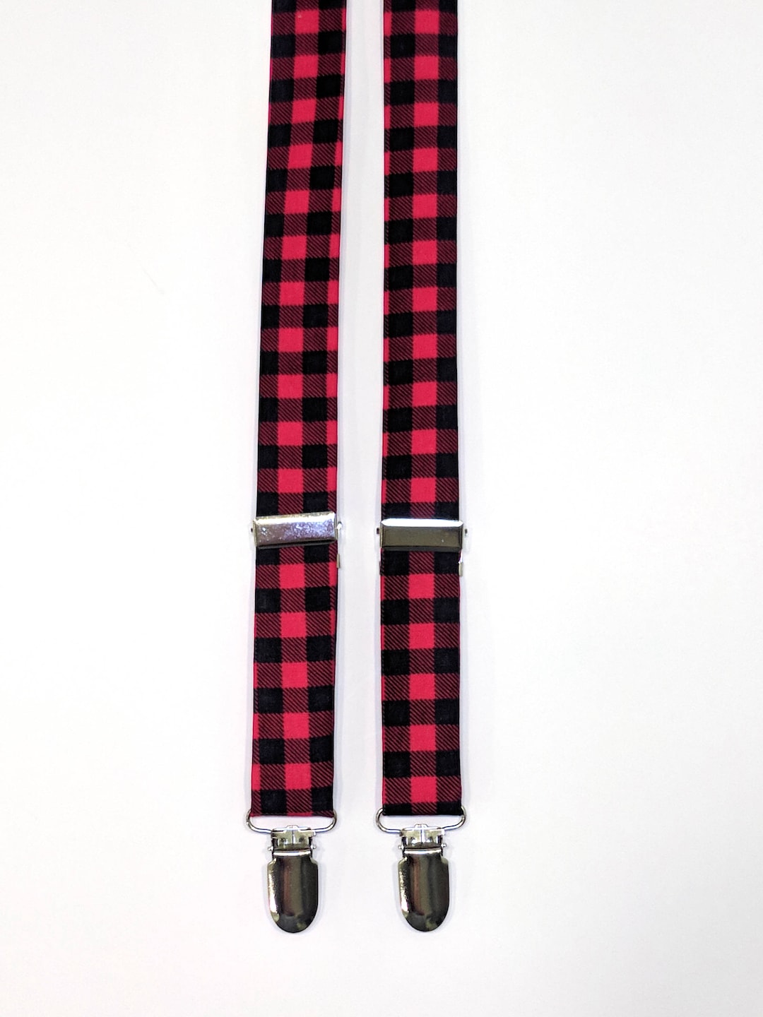 Red & Black Plaid Suspenders, Buffalo Check Suspenders, Plaid ...
