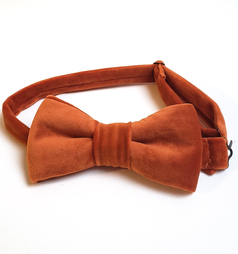 Velvet Rust Bow tie Velvet bow tie Orange bow tie rust | Etsy