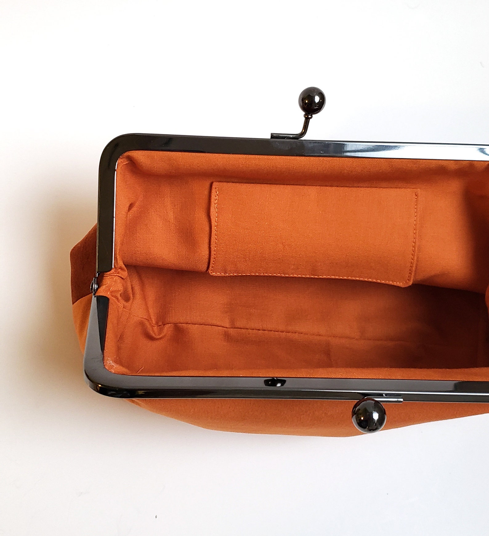Rust Velvet Clutch, Orange Velvet Clutch, Velvet Clutch, Rust Evening ...