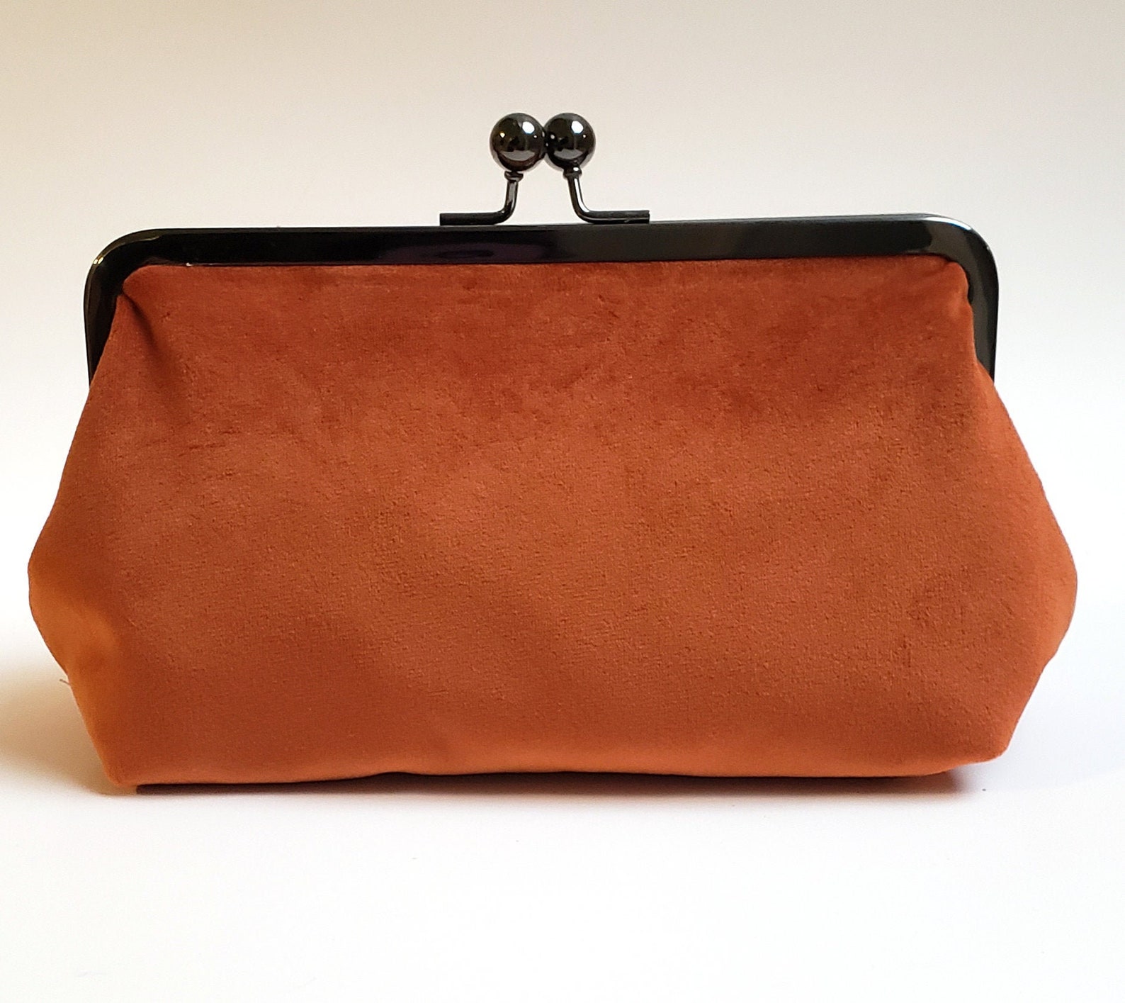 Rust Velvet Clutch, Orange Velvet Clutch, Velvet Clutch, Rust Evening ...