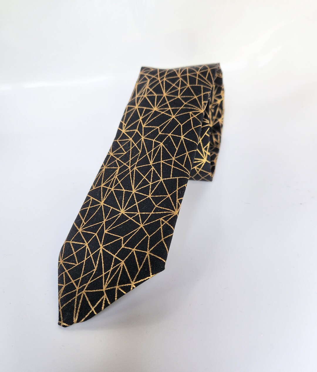 Black and Gold Necktie, Gold and Black Necktie, Black and Gold Tie, Art ...