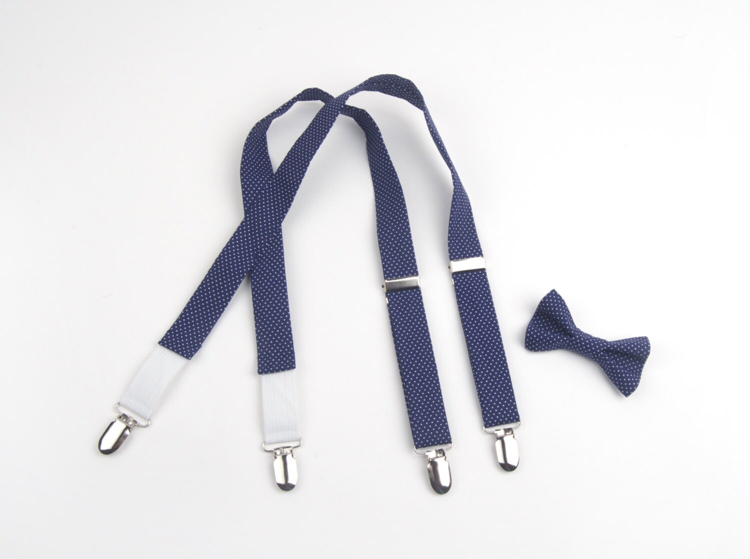 Navy Polka Dot Bow Tie & Suspenders Set Navy Bow Tie Navy | Etsy