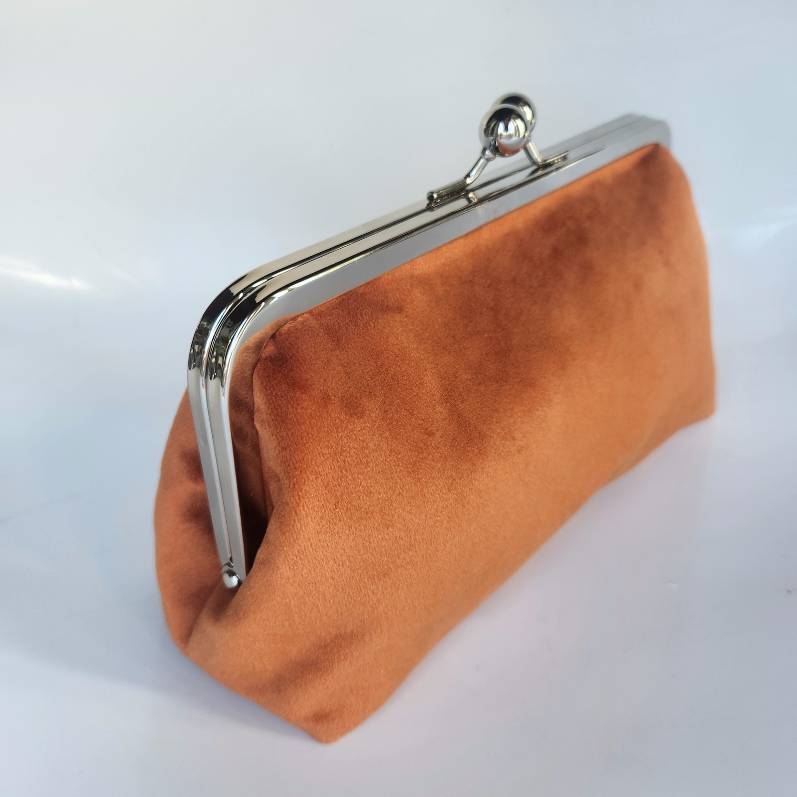 Rust Velvet Clutch, Orange Velvet Clutch, Velvet Clutch, Rust Evening ...