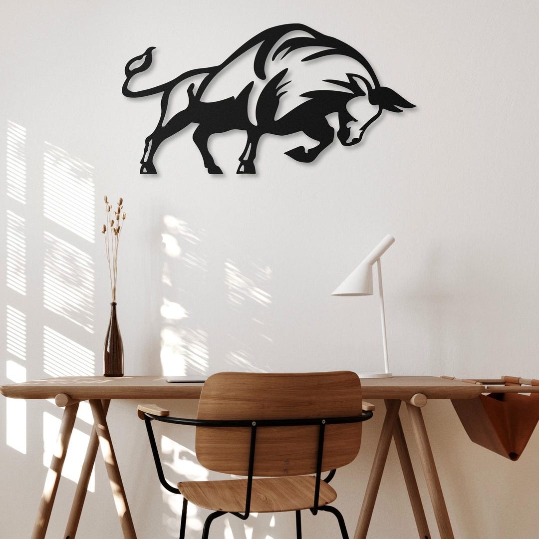 Bull Metal Wall Art, Rustic Bull Wall Decor, Farmhouse Animal Wall Art ...