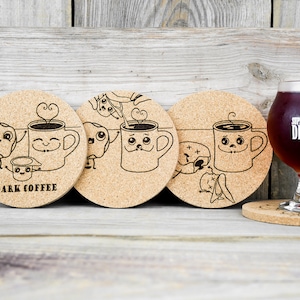 Cork Coasters - Dark Coffee - Dark Humor - Set of 4 - Etsy
