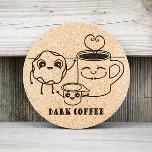 Cork Coasters - Dark Coffee - Dark Humor - Set of 4 - Etsy