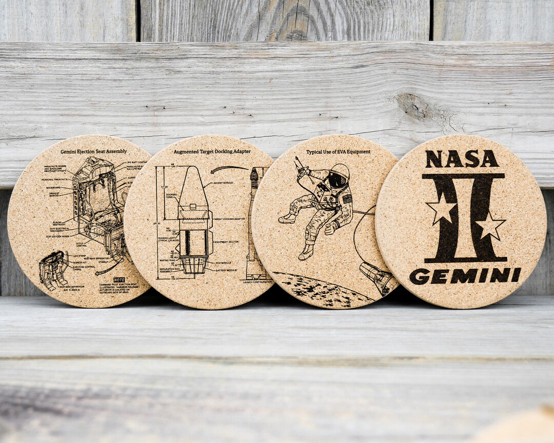 Cork Coasters - NASA - Project Gemini - Set of 4 - Etsy