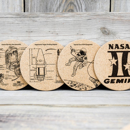 Cork Coasters NASA Space Shuttle Set of 4 - Etsy