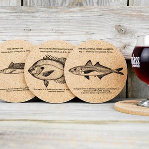 Cork Coasters - Fish - Set of 4 - Etsy