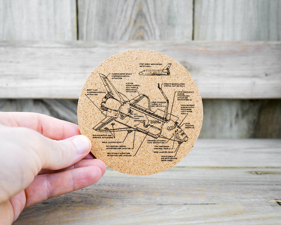 Cork Coasters NASA Space Shuttle Set of 4 | Etsy