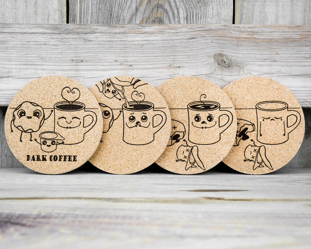 Cork Coasters - Dark Coffee - Dark Humor - Set of 4 - Etsy