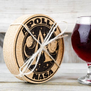 Cork Coasters NASA Apollo Mission Moon Landing Set of 4 - Etsy