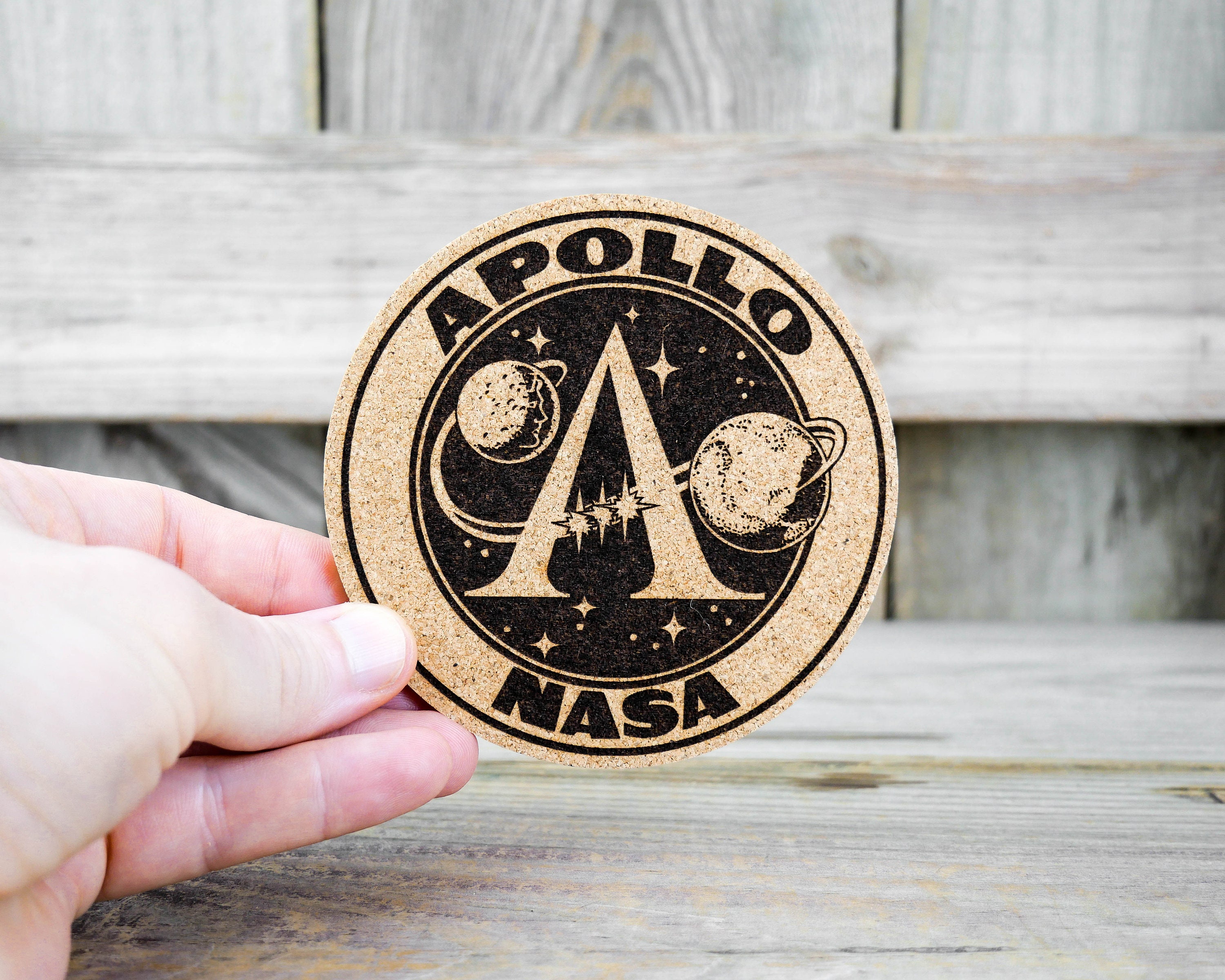 Cork Coasters NASA Apollo Mission Moon Landing Set of | Etsy