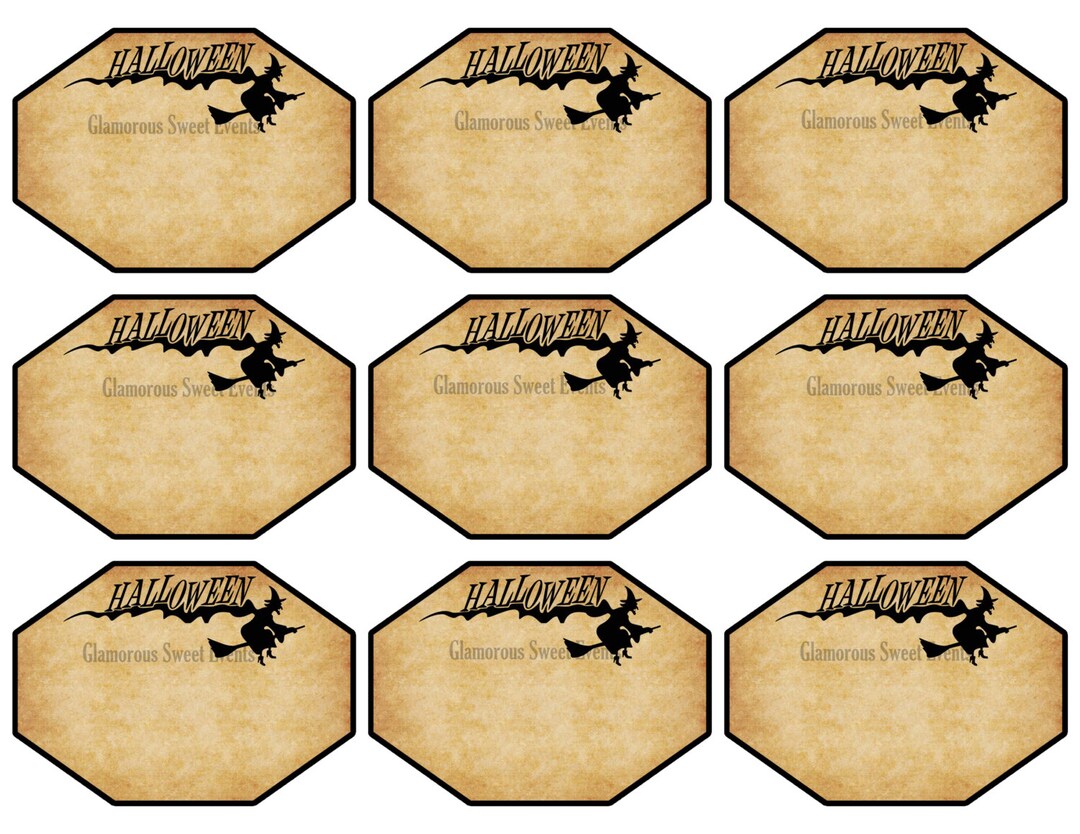 INSTANT DOWNLOAD, Halloween Labels, Witch Labels, Printable, Glamorous ...