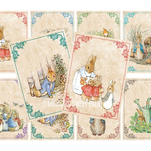 Beatrix Potter Illustration Mice Digital Collage Sheet - Etsy