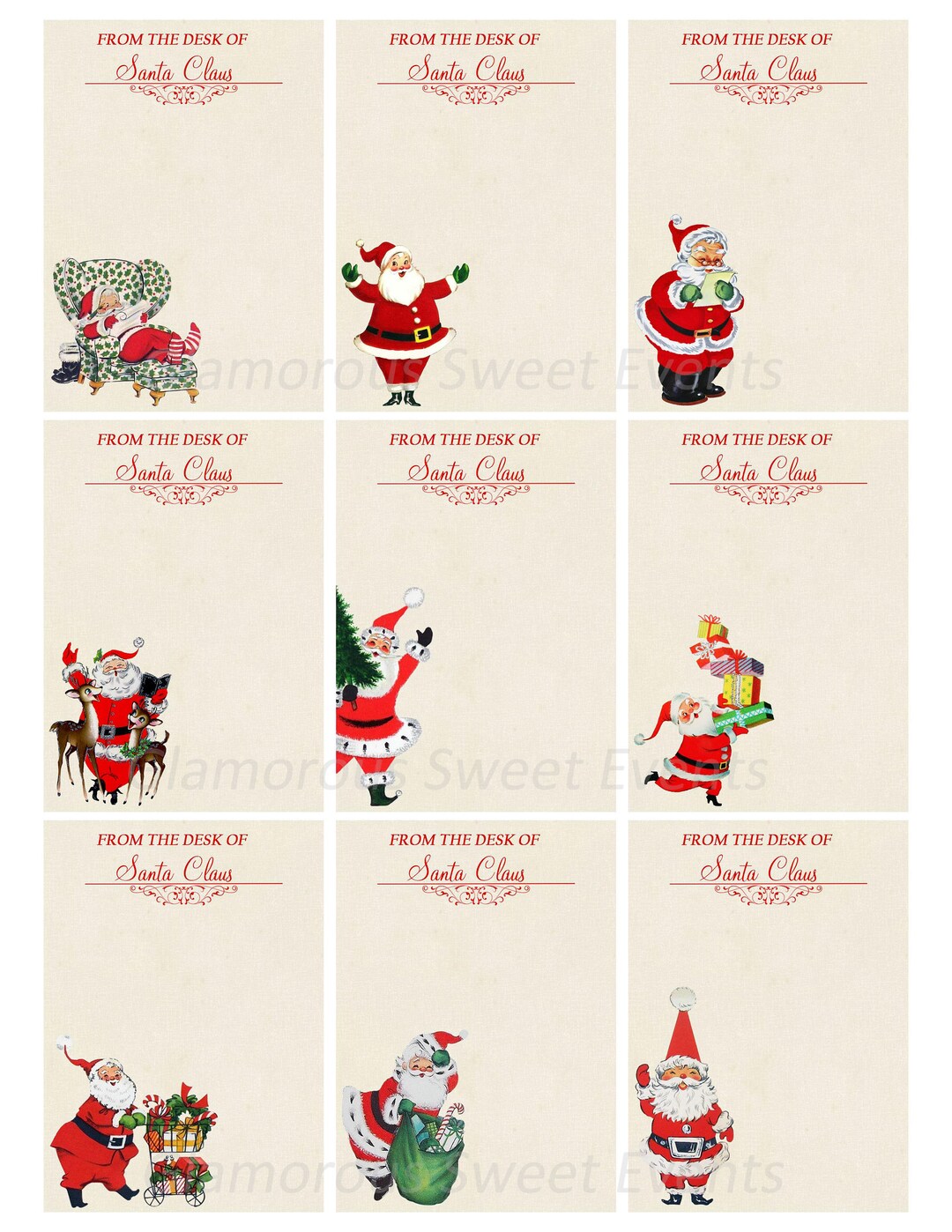 INSTANT DOWNLOAD, 3.5 X 2.5 Inches in Size, From the Desk of Santa ...