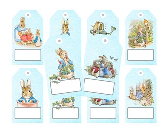 Vintage Peter Rabbit Gift Tags Labels Printable Tags Paper Crafting ...