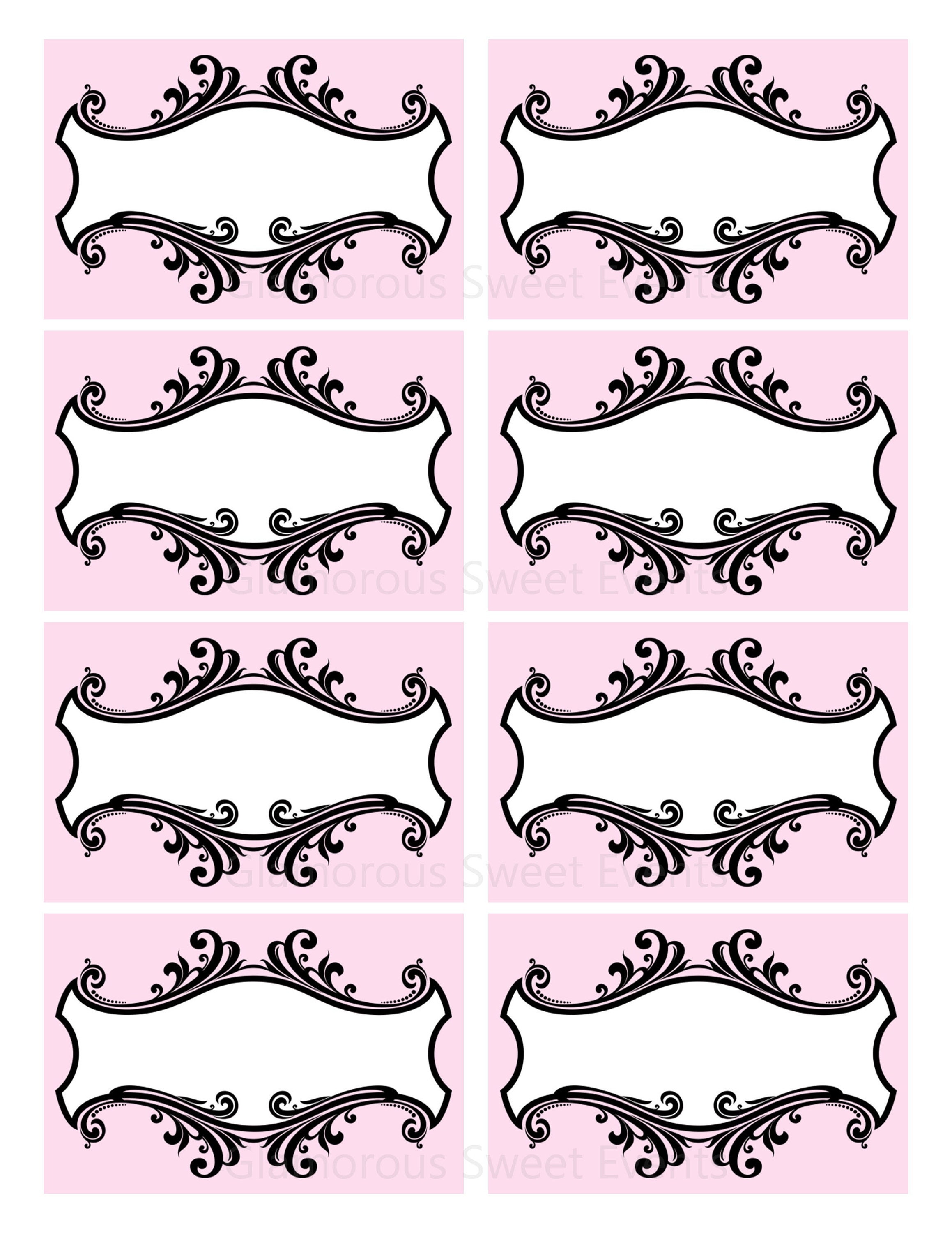 INSTANT DOWNLOAD Pink and Black Labels Pink and Black | Etsy