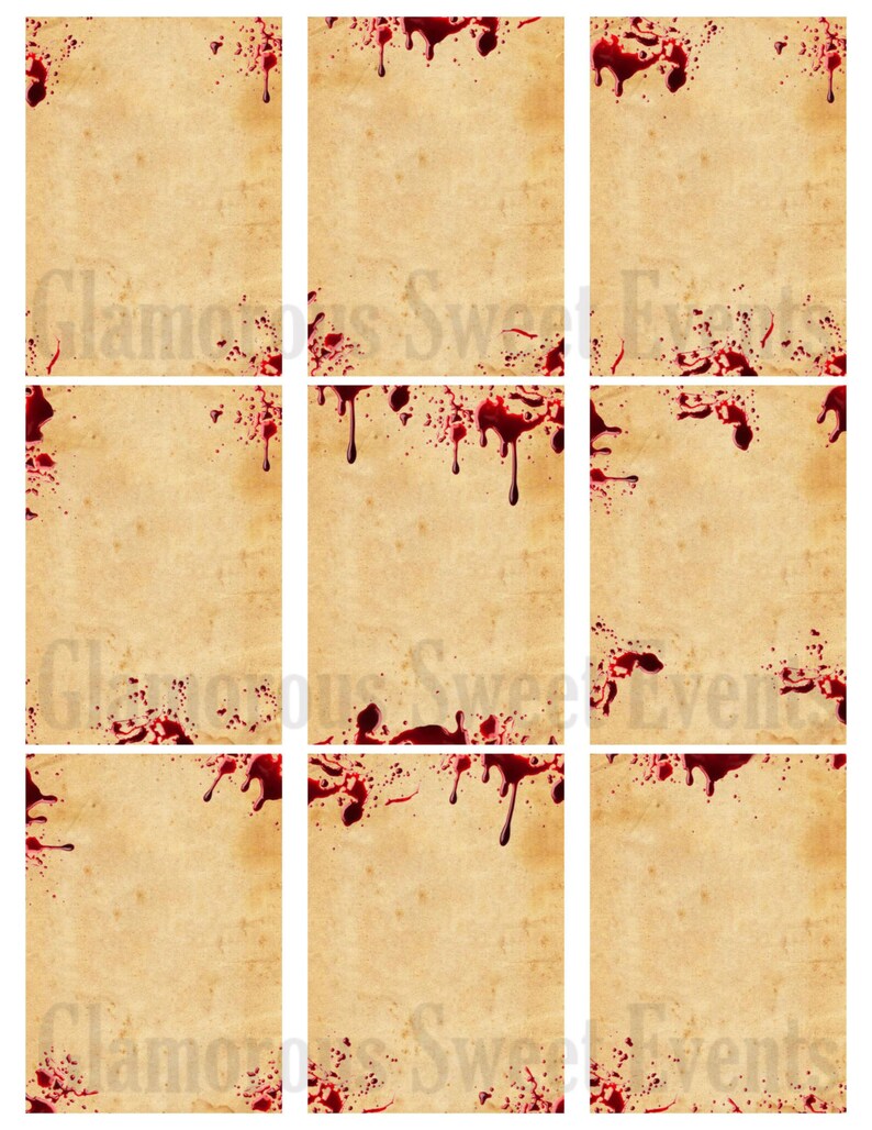 INSTANT DOWNLOAD Halloween Labels Blood Stained Labels - Etsy