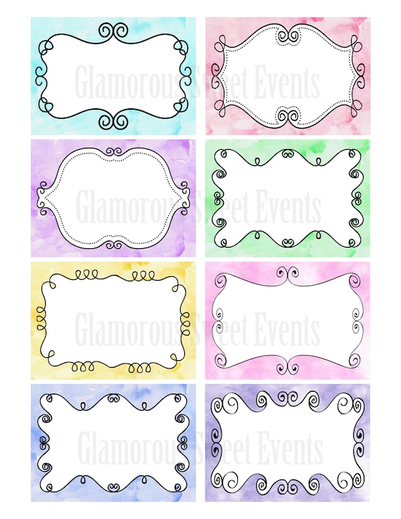INSTANT DOWNLOAD Blank Watercolor Labels Watercolor Tags - Etsy
