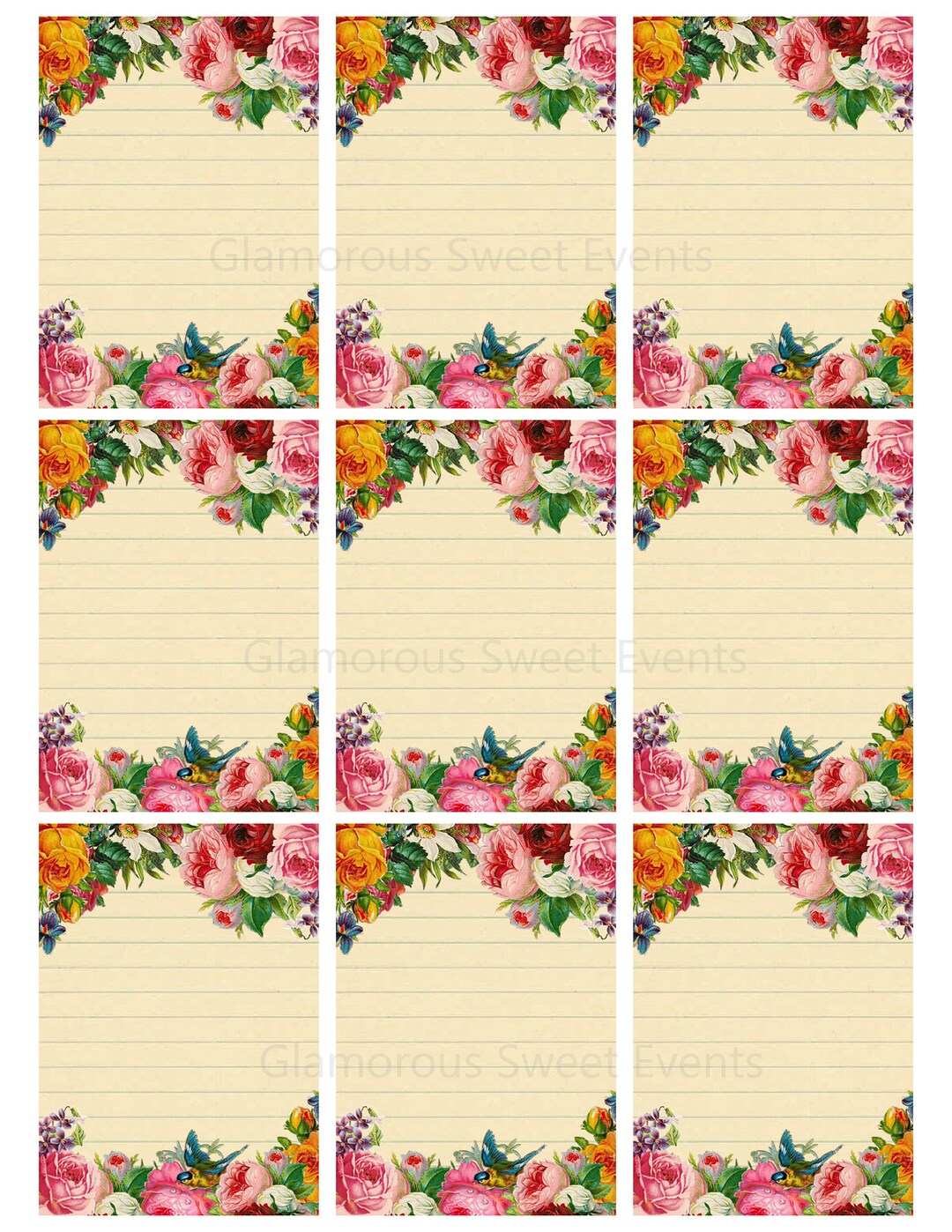 INSTANT DOWNLOAD, Vintage Lined Writing Paper, Paper Ephemera ...