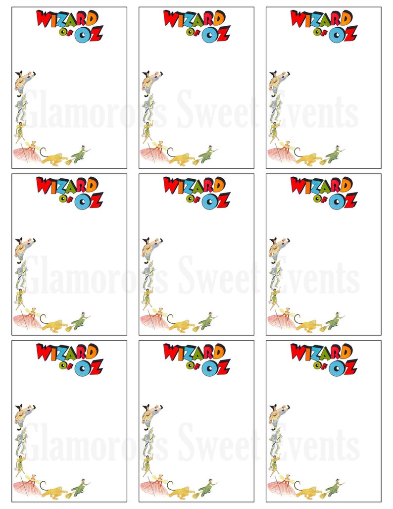 INSTANT DOWNLOAD Vintage Wizard of Oz Note Cards Wizard of | Etsy