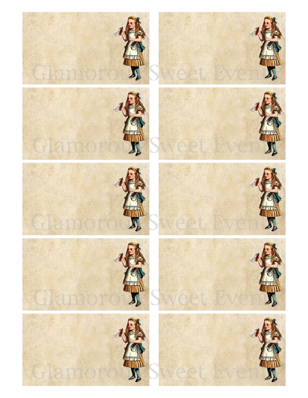 INSTANT DOWNLOAD, Vintage Alice in Wonderland Labels, Digital Collage ...