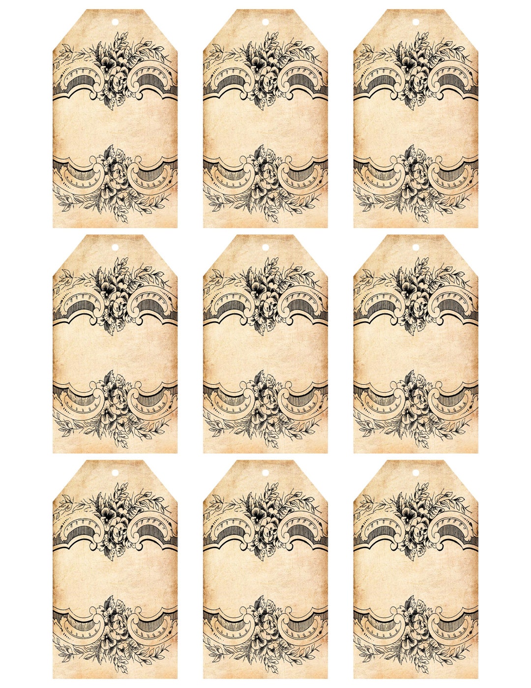 INSTANT DOWNLOAD, Vintage Tags, Vintage Labels, Hanging Gift Tags ...