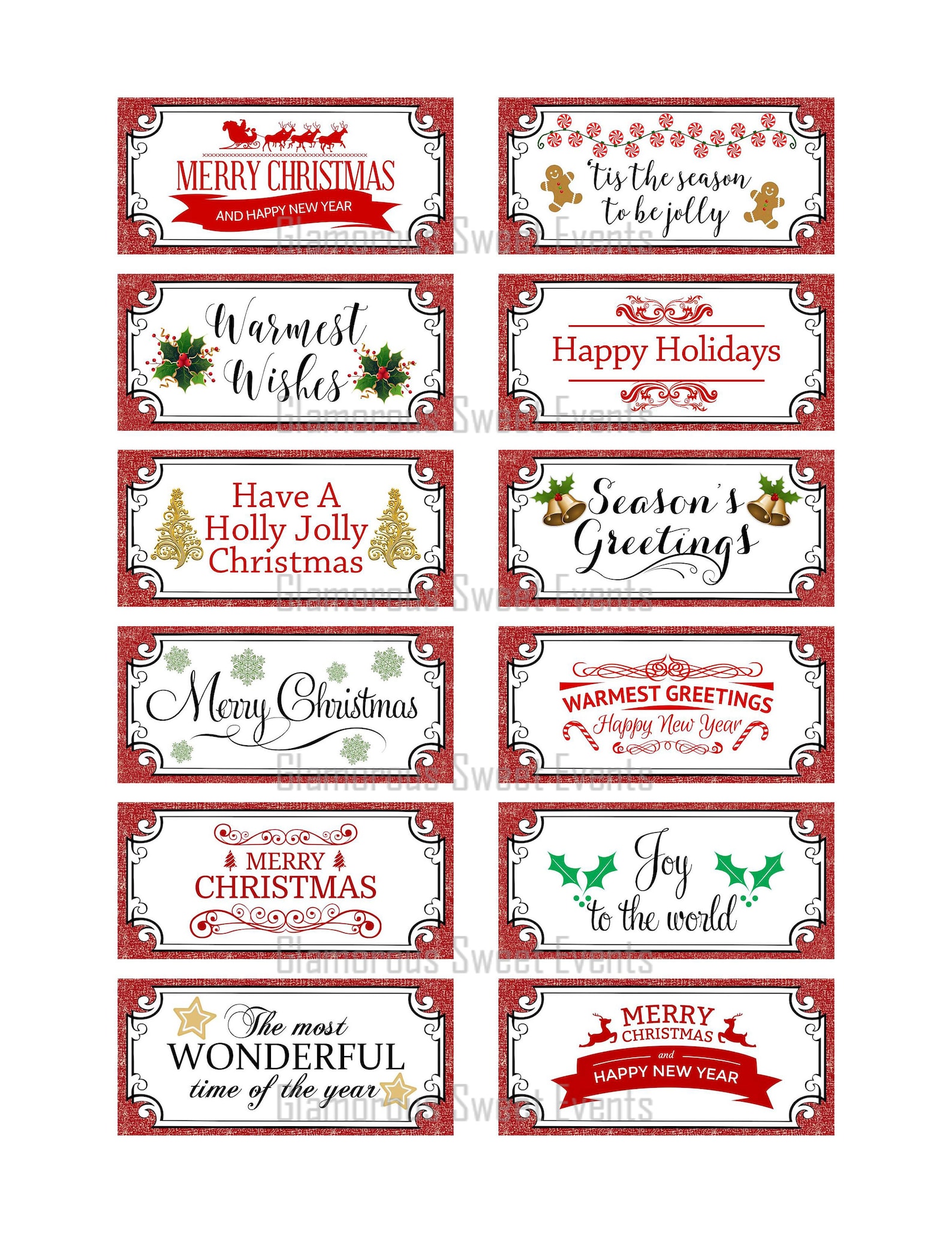 INSTANT DOWNLOAD Christmas Labels Christmas Tags Christmas - Etsy