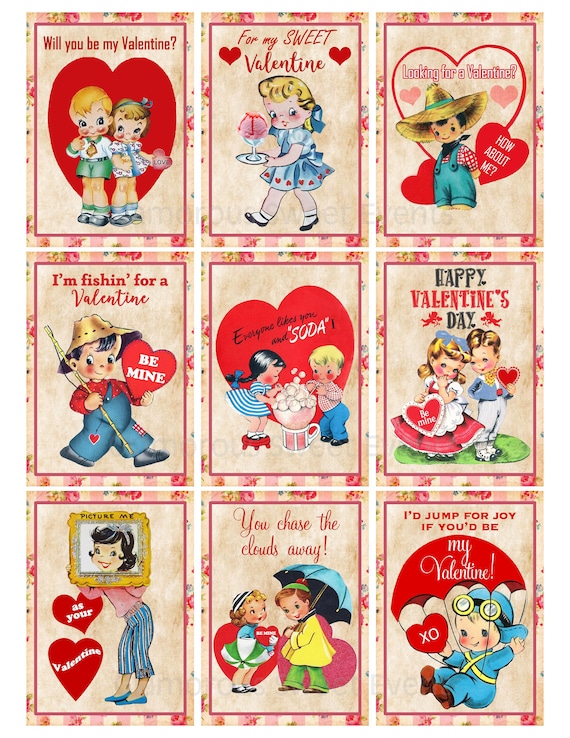 Vintage Valentine Printables 1,698 Old Fashioned Valentines Day Cards