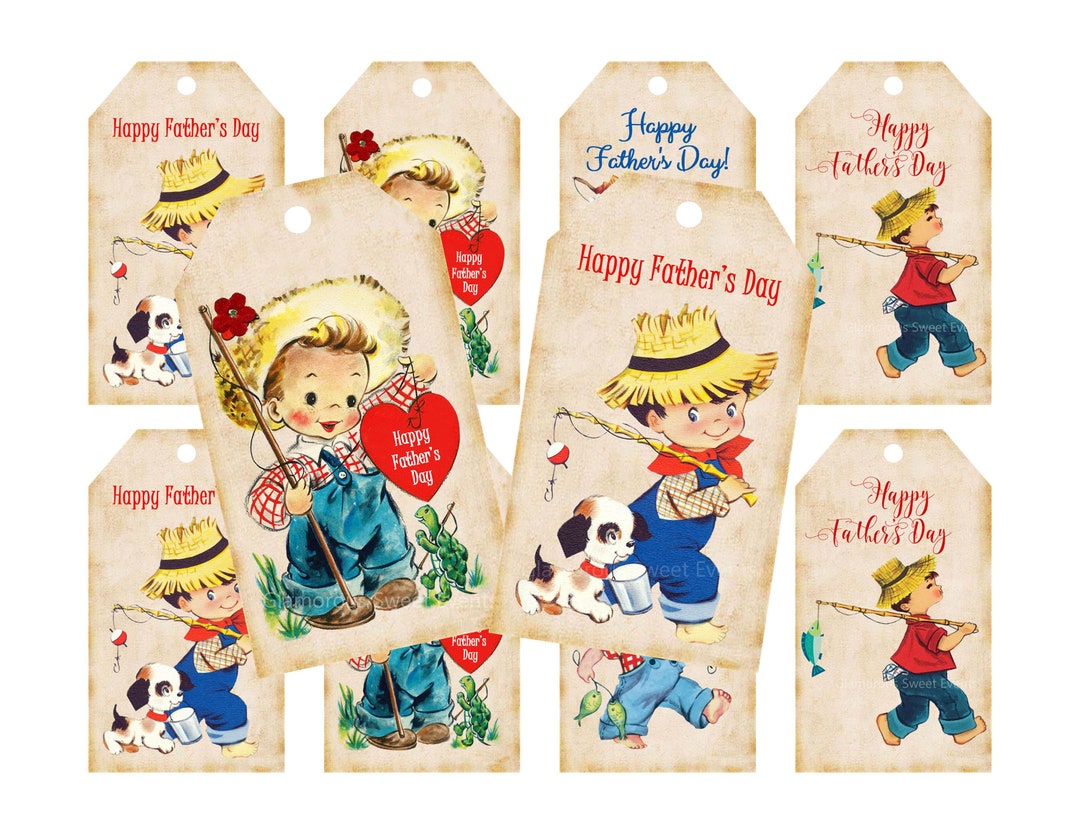 INSTANT DOWNLOAD, Father's Day Fishing Gift Tags, Hanging Gift Tags ...
