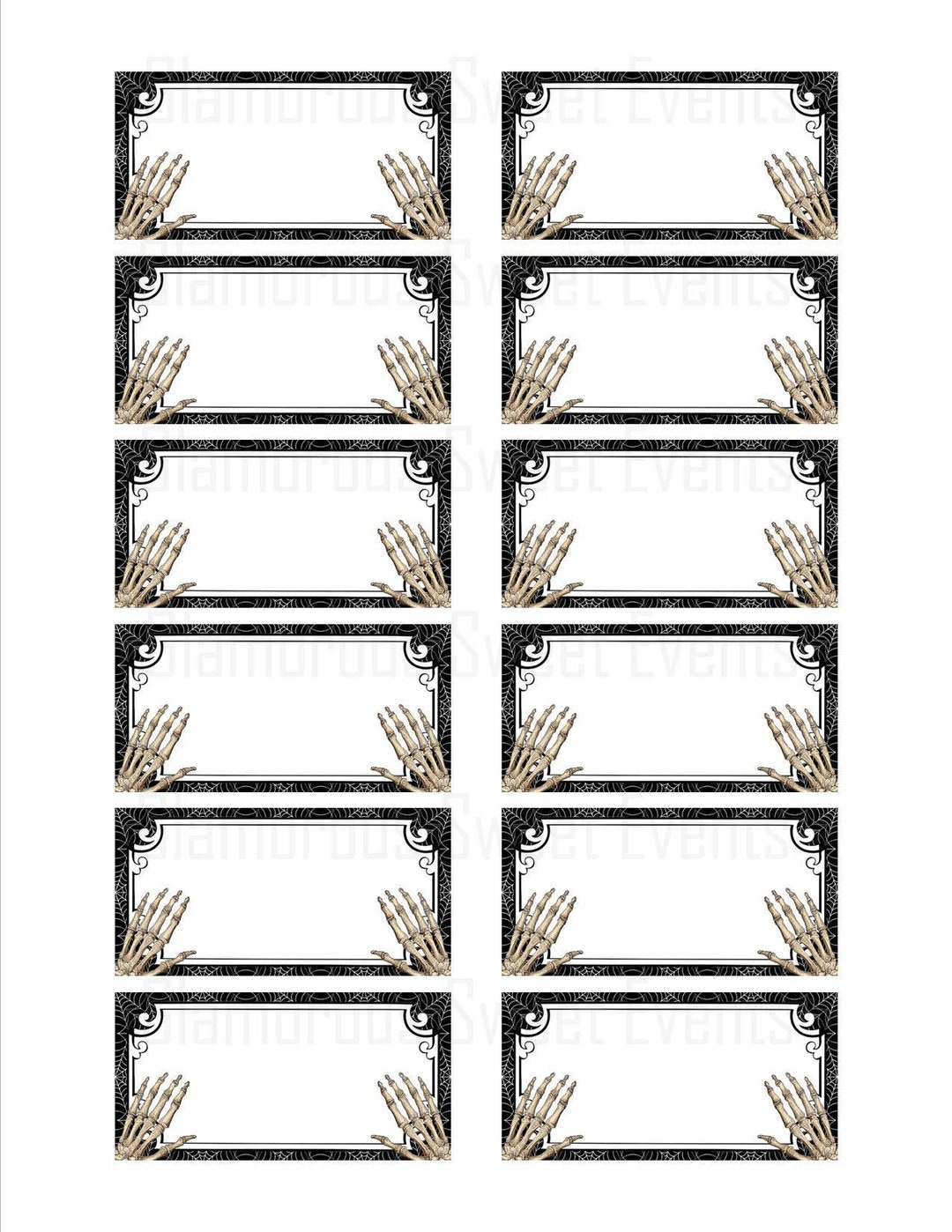 INSTANT DOWNLOAD, Blank Halloween Labels, Halloween Tags, Skeleton ...