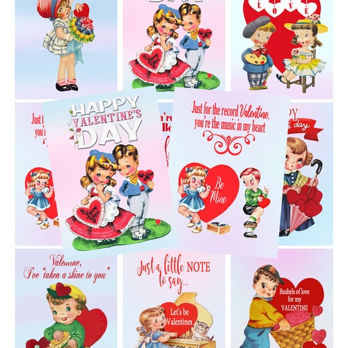 Printable Authentic Vintage Valentine Cards Printable - Etsy
