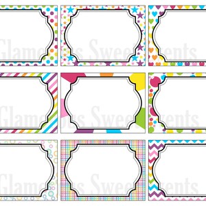 INSTANT DOWNLOAD, Rainbow Labels, Colorful Labels, Birthday Labels ...
