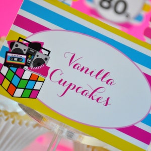 INSTANT DOWNLOAD, 80's Theme Party Water Bottle Labels Printable ...