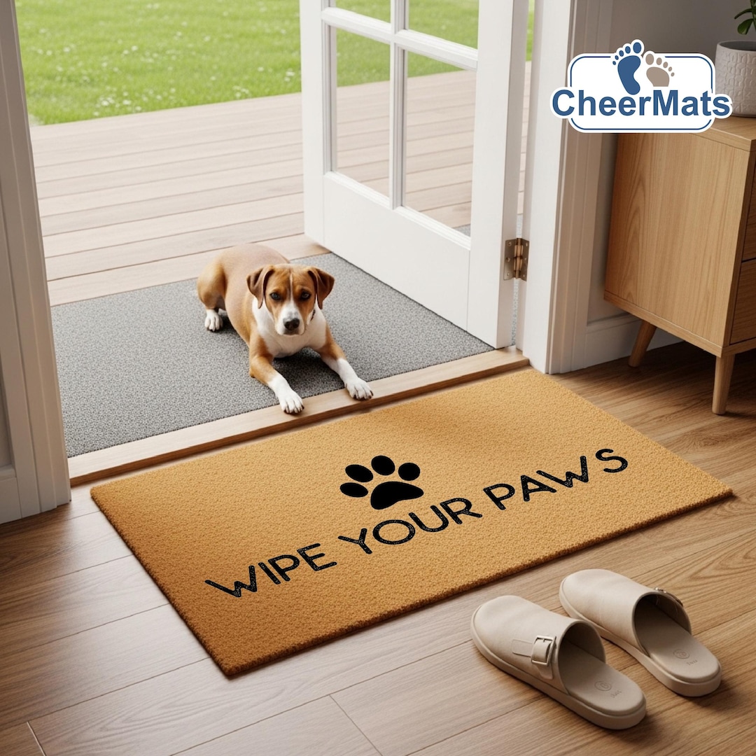 Wipe Your Paws Doormat, Dog Paw Welcome Mat, Funny Pet Door Mat, Dog ...