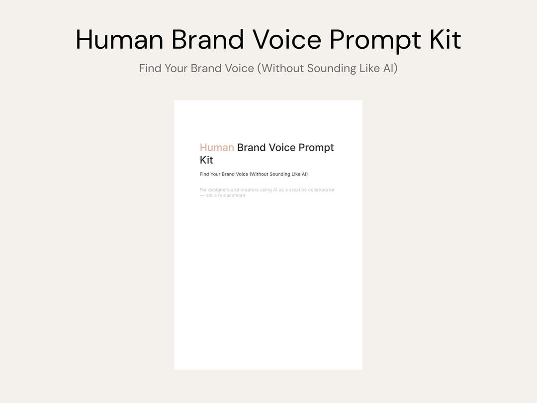 Human Brand Voice Prompt Kit - Etsy