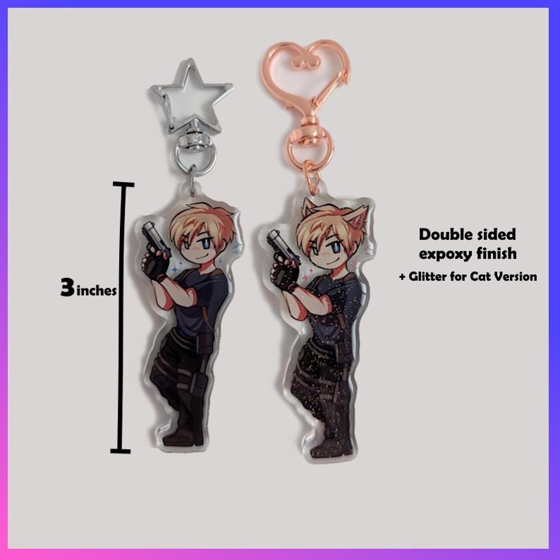 Leon Kennedy Keychain Epoxy - RE4R - Etsy
