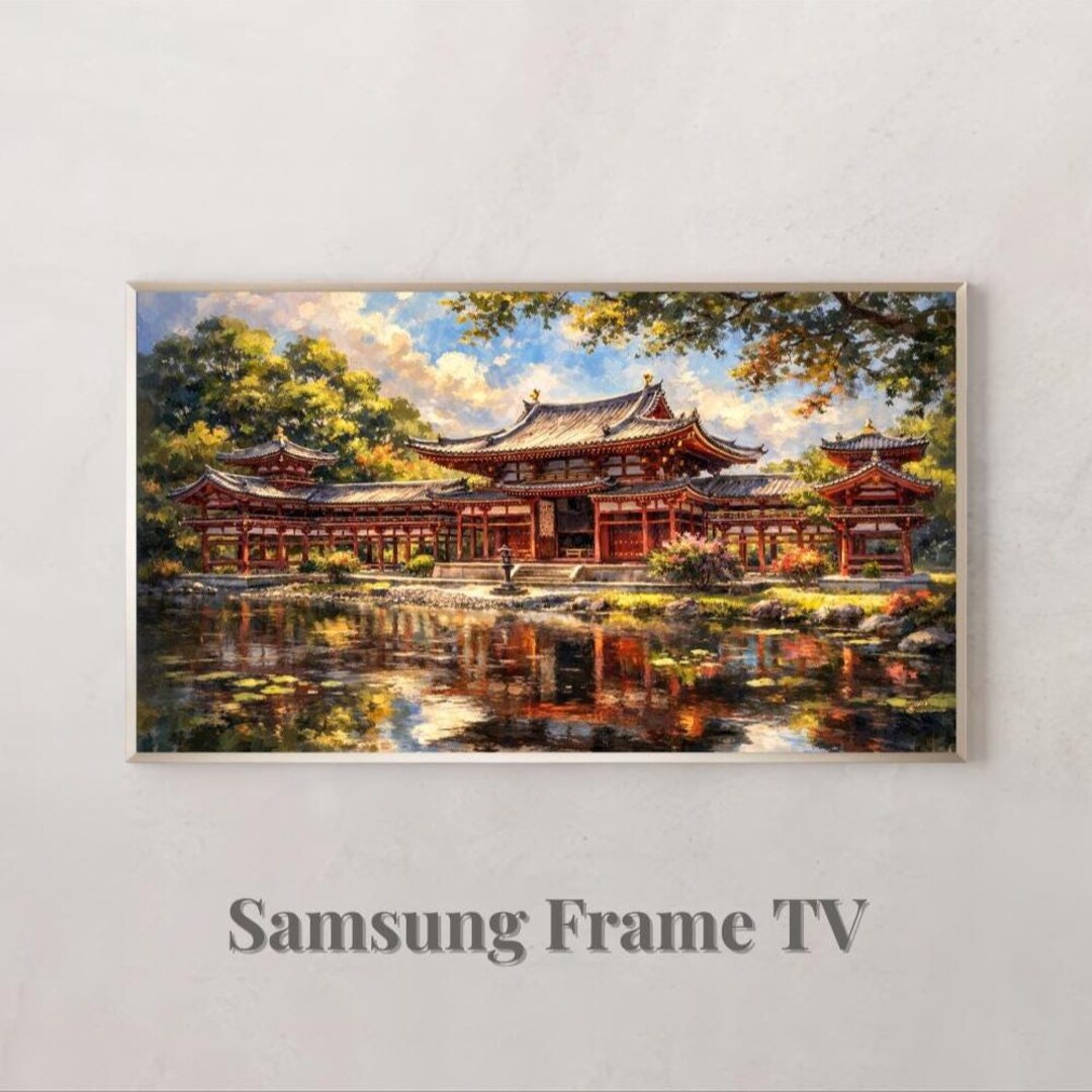 Japanese Temple Garden Art, Samsung Frame TV, Traditional Pagoda ...