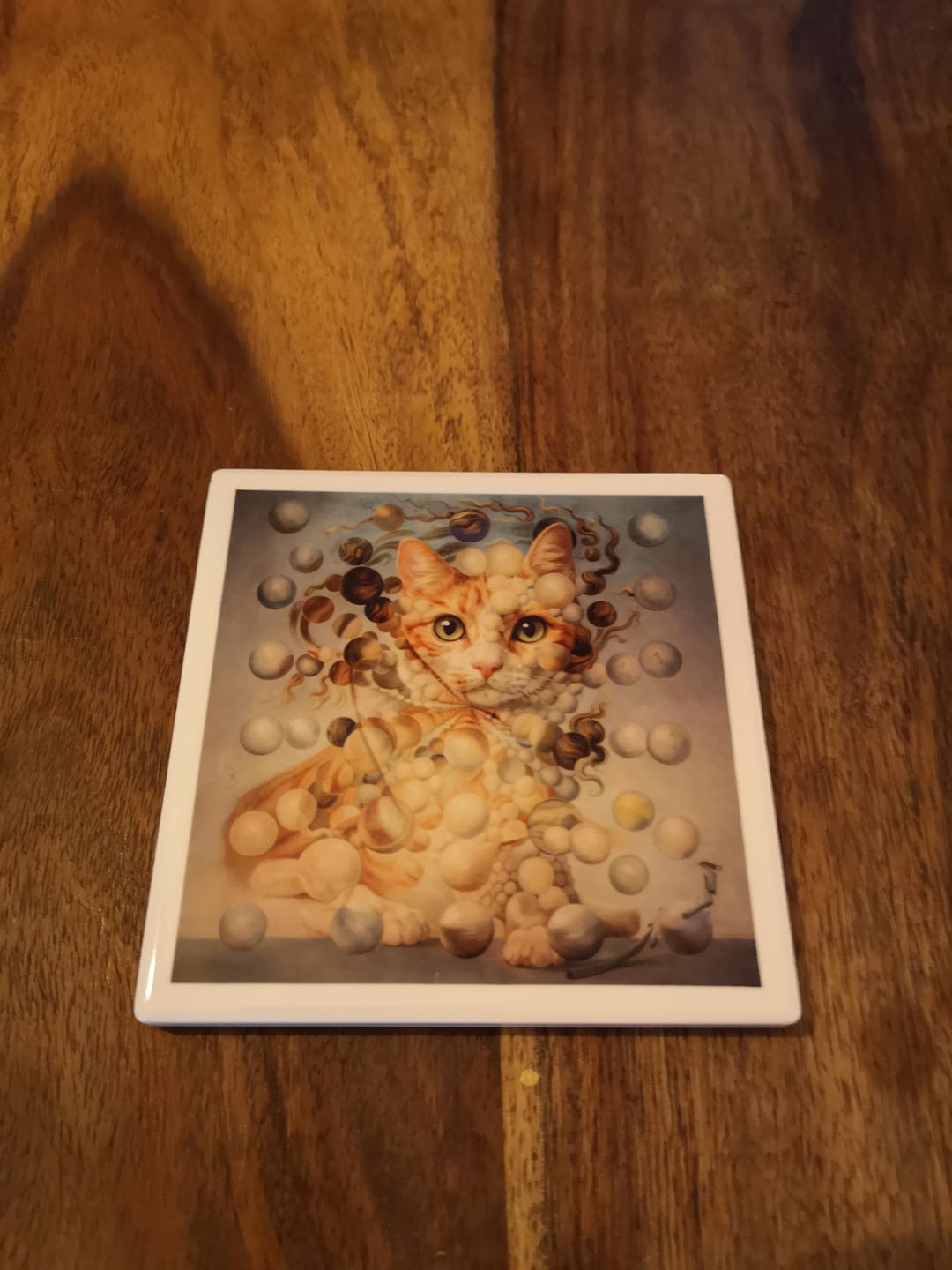 Salvador Dali Inspired but With Cats Ceramic Coaster Fractal Cat - Etsy