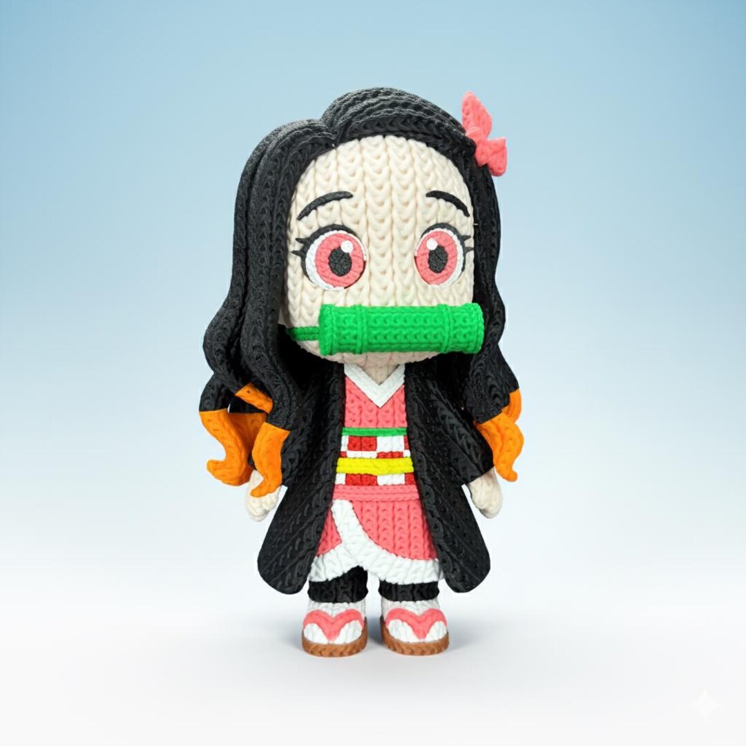 Demon Slayer - Nezuko Knitted Version | 3D Figure With Knitted Texture ...
