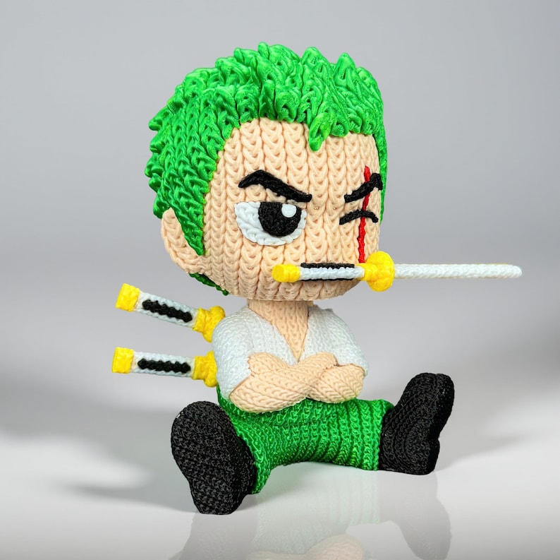 One Piece - Zoro Knitted Version | 3D Figure With Knitted Texture | S M ...