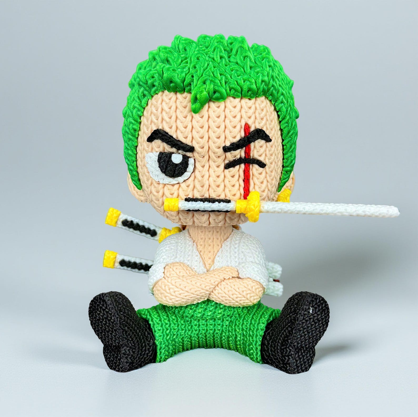 One Piece - Zoro Knitted Version | 3D Figure With Knitted Texture | S M ...