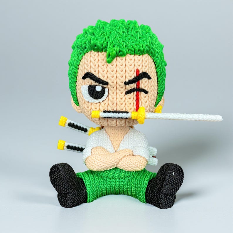 One Piece - Zoro Knitted Version | 3D Figure With Knitted Texture | S M ...
