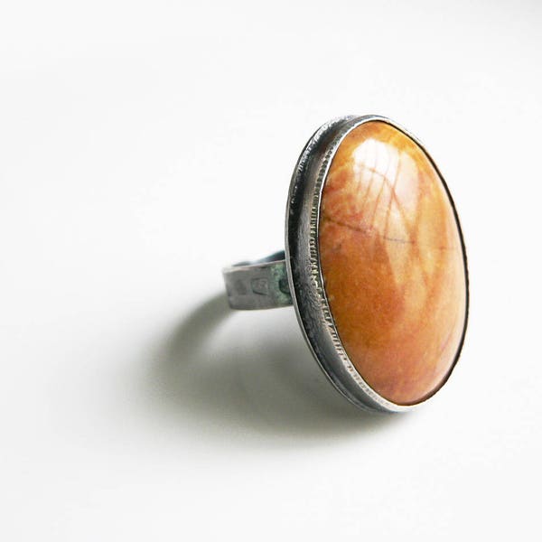 Orange Gemstone Ring - Etsy