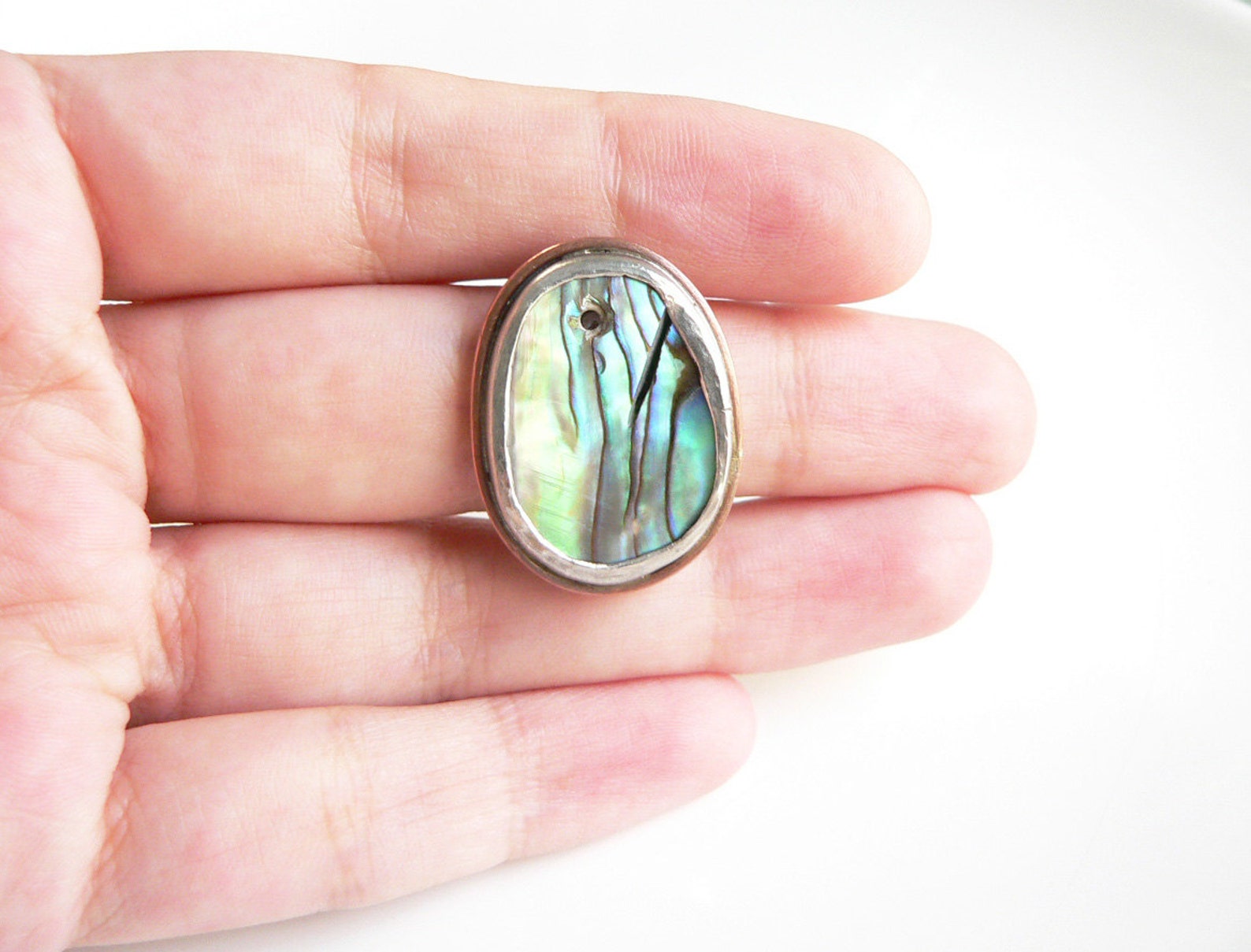 Paua Shell Ring, Statement Ring, Abalone Shell Ring, Ring Size 8 ...
