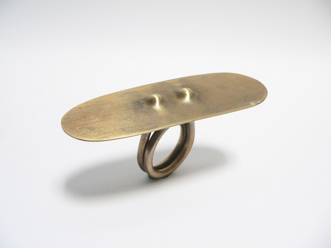 Statement Brass Ring Handmade Modernist Jewelry, US Size 7.5 - Etsy