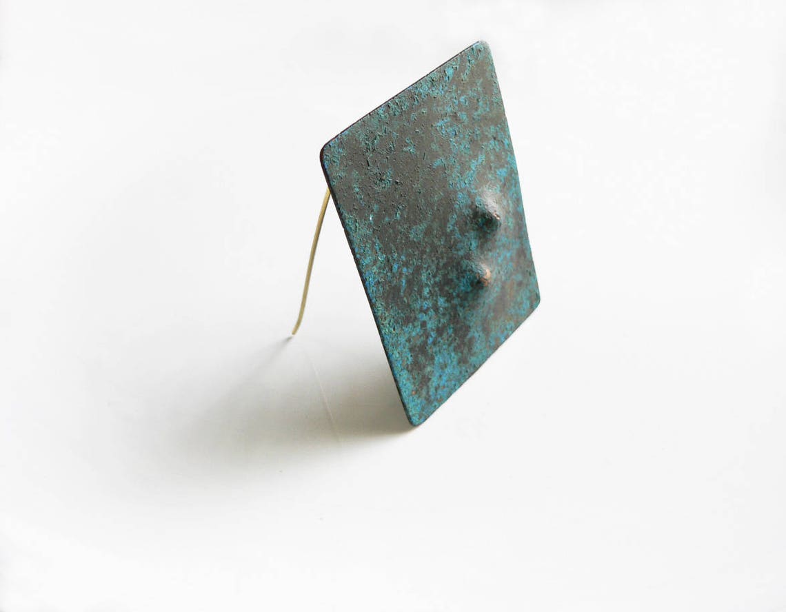 Contemporary Brooch Modernist Brooch Copper Verdigris - Etsy