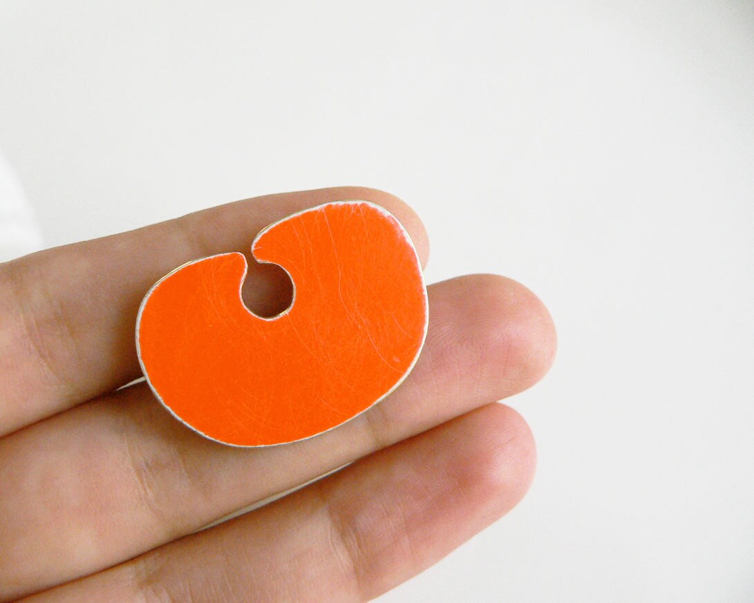 Contemporary Brooch Peruvian Gifts Orange Brooch Peruvian - Etsy